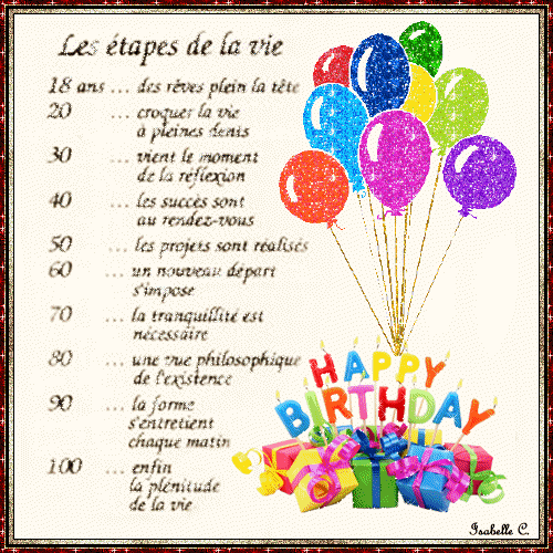 Les étapes de la vie...